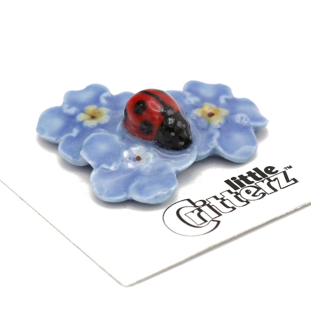 Insect - Ladybug "forget Me Not" - Miniature Porcelain Figurine - Etsy