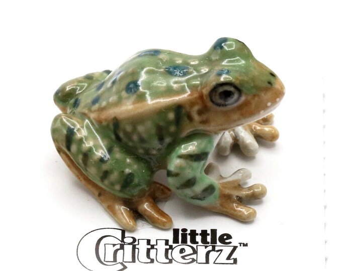 Miniature Ceramic Frog Toad Mini Baby Reptile Animal Cute Little Green ...