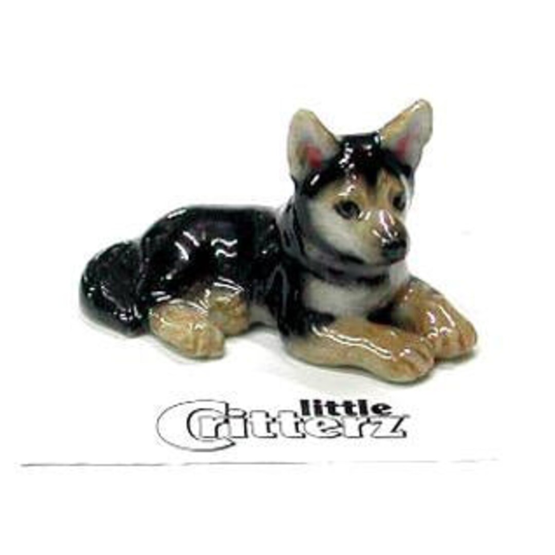 Little Critterz Dog German Shepherd tracker Miniature Porcelain ...