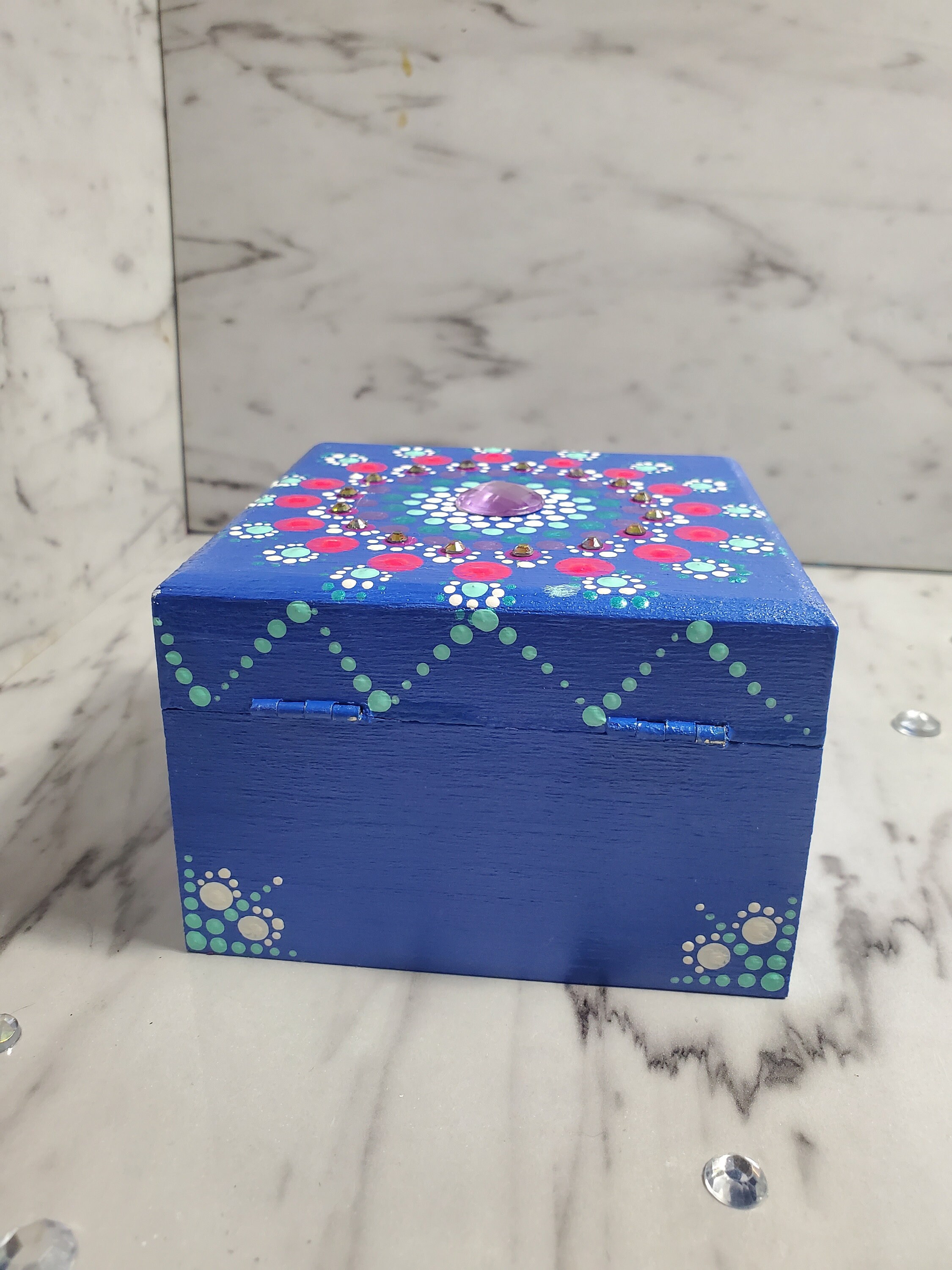 Mandala Design Jewelry Box Hand Painted Keepsake Box - Etsy