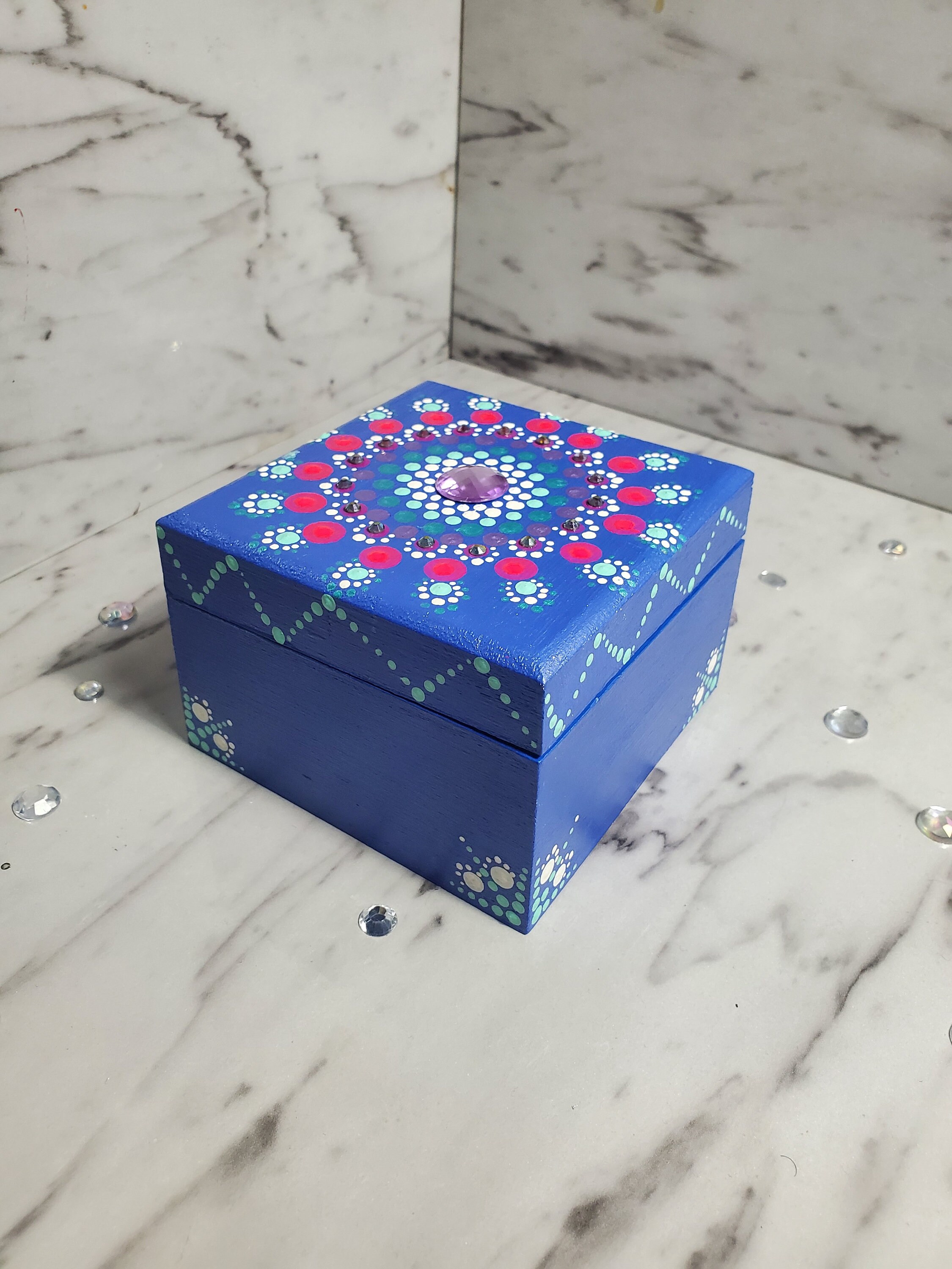 Mandala Design Jewelry Box Hand Painted Keepsake Box - Etsy