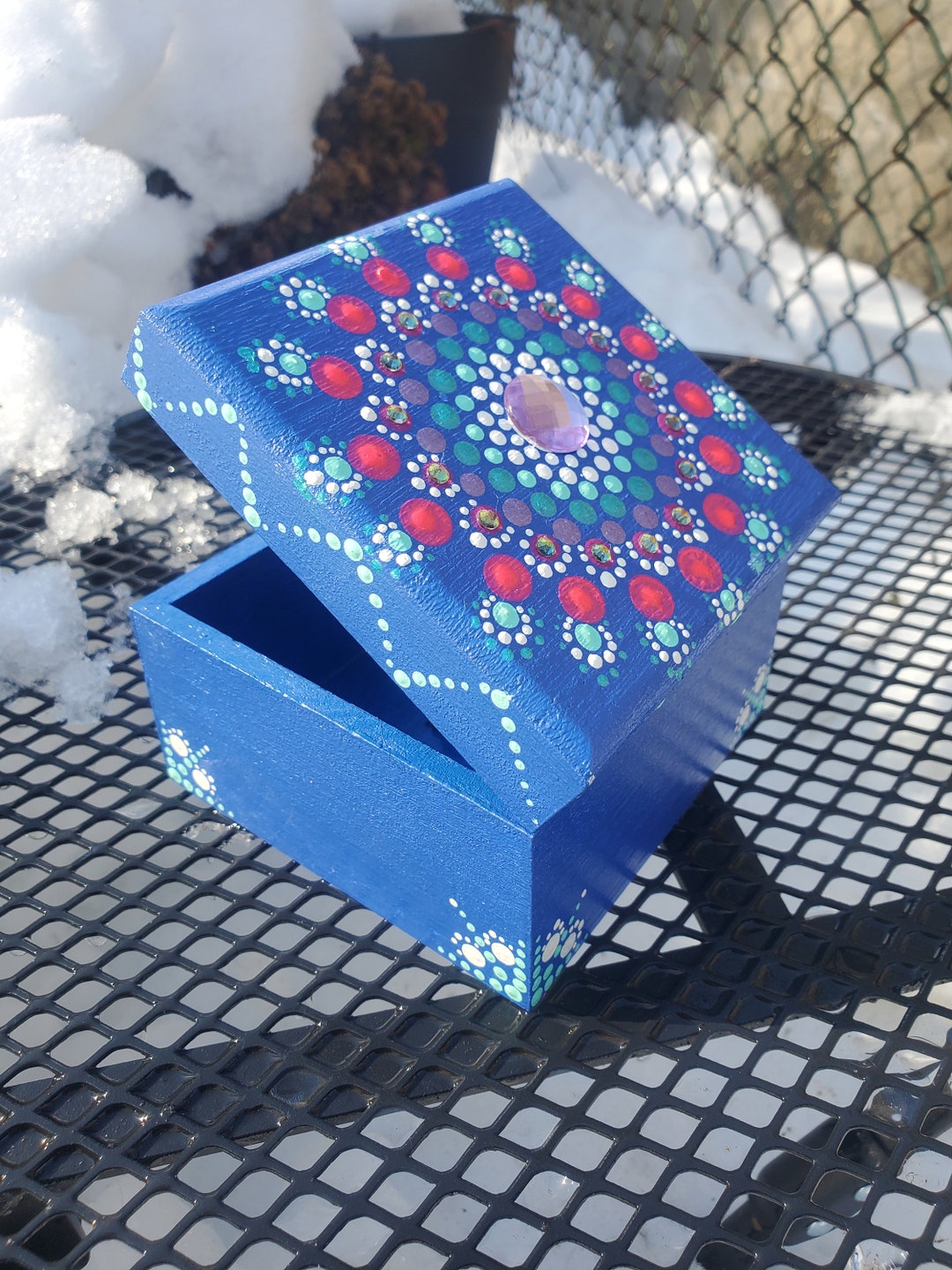Mandala Design Jewelry Box Hand Painted Keepsake Box - Etsy