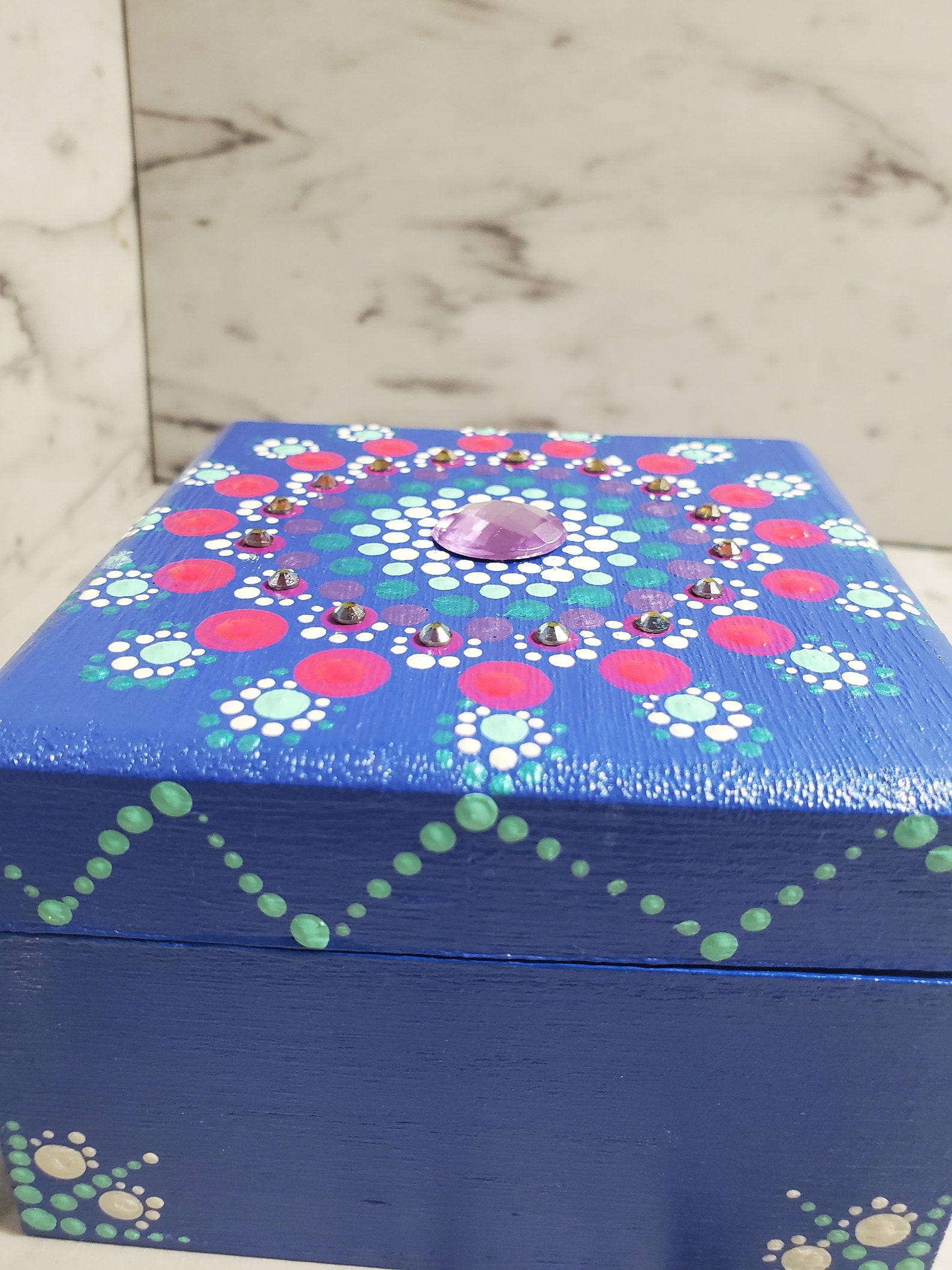 Mandala Design Jewelry Box Hand Painted Keepsake Box - Etsy