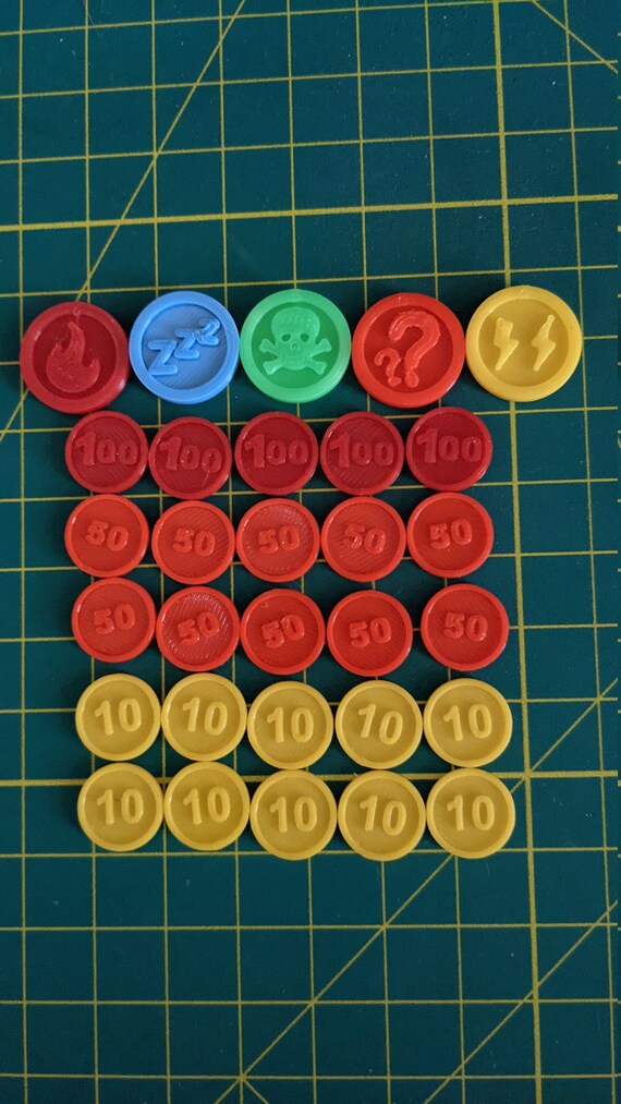 Pokemon Tokens Set TCG Damage and Status Counters 3D | Etsy