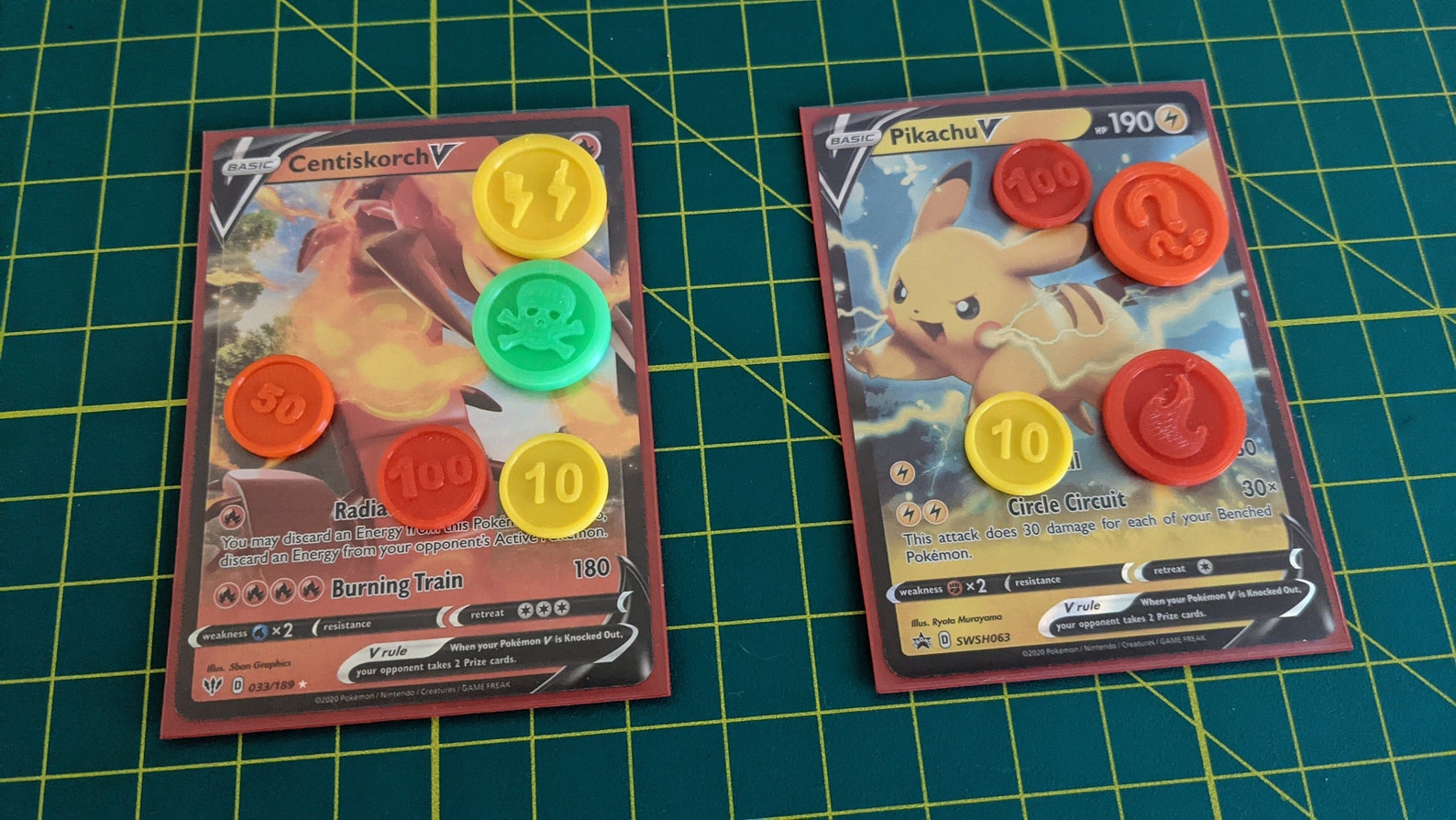 Pokemon Tokens Set TCG Damage and Status Counters 3D - Etsy