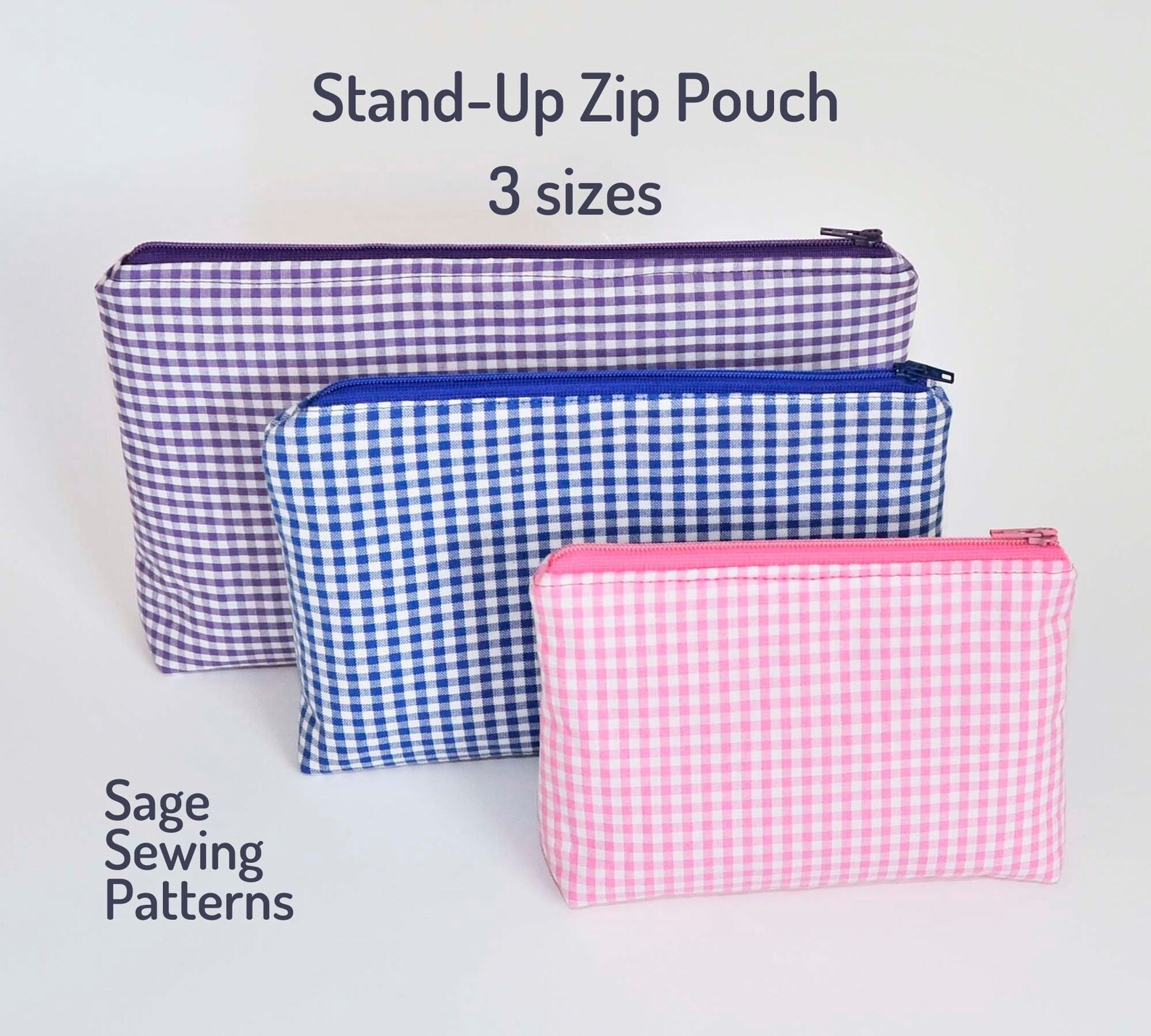 Easy Zipper Pouch Bag PDF Downloadable Sewing Pattern | Etsy