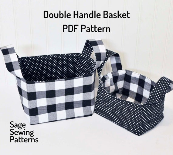 Double Handle Basket E Pattern PDF Downloadable Sewing | Etsy