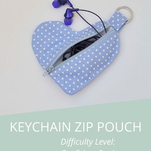 Keychain Zipper Pouch, PDF Downloadable Sewing Pattern, Coin Purse ...