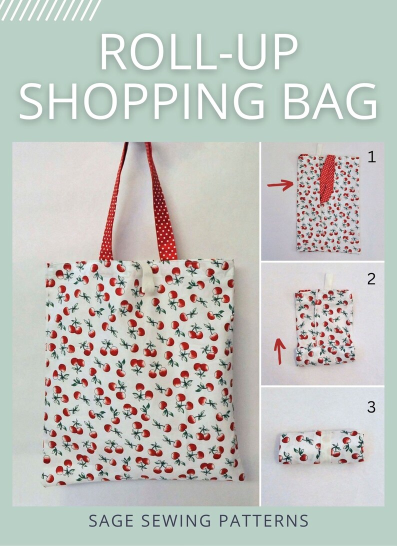 Foldable Bag Bundle Sewing Pattern, 2 Reusable Market Bag PDF ...