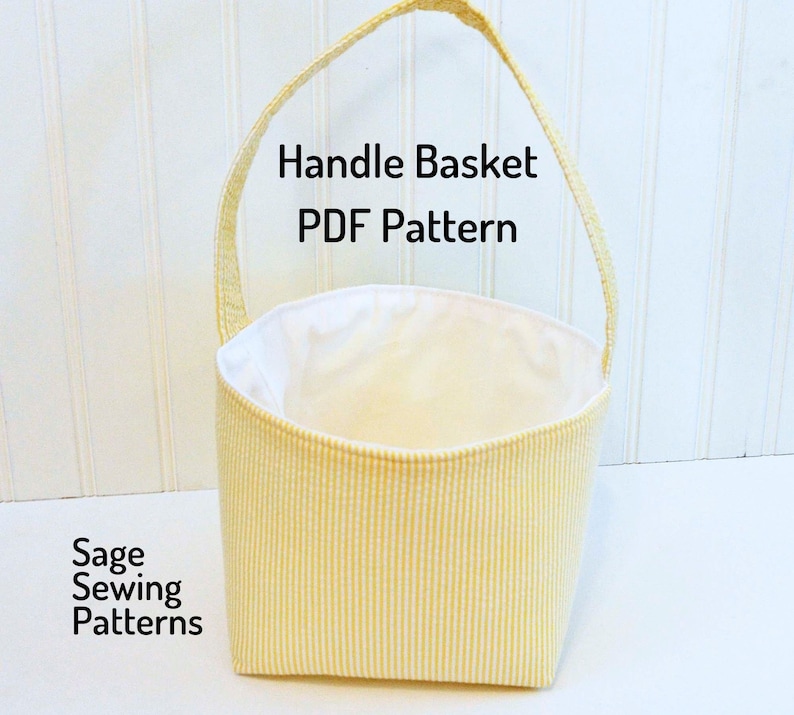 Fabric Handle Basket, PDF Downloadable Sewing Pattern, Easter Basket ...