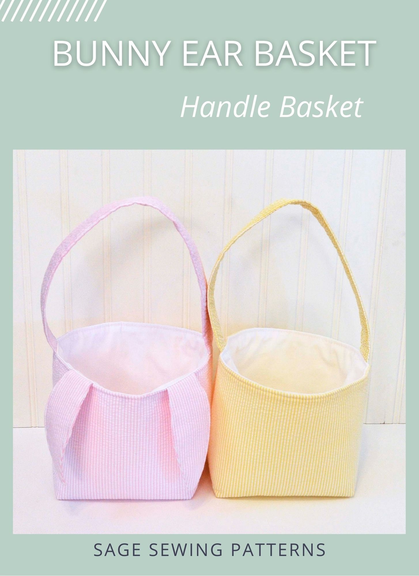 Easter Bunny Basket PDF Downloadable Sewing Pattern Fabric - Etsy