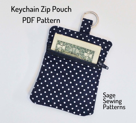 Keychain Coin Purse PDF Downloadable Sewing Pattern Zipper | Etsy