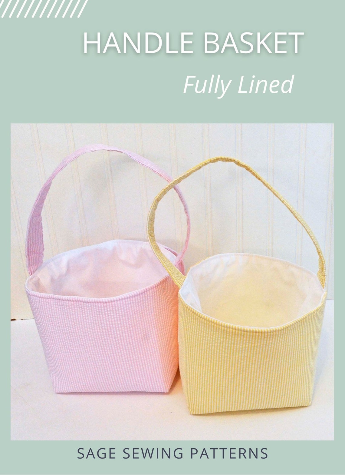Fabric Handle Basket PDF Downloadable Sewing Pattern Easter | Etsy