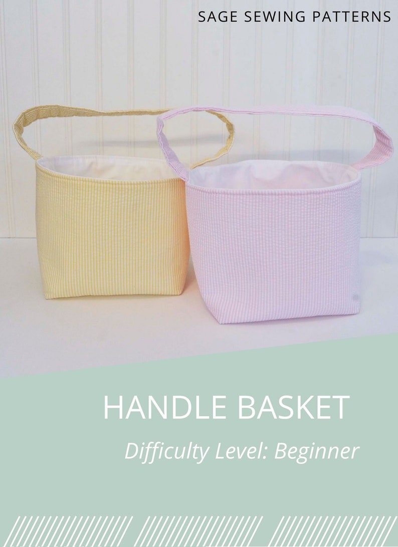 Fabric Handle Basket PDF Downloadable Sewing Pattern Easter | Etsy