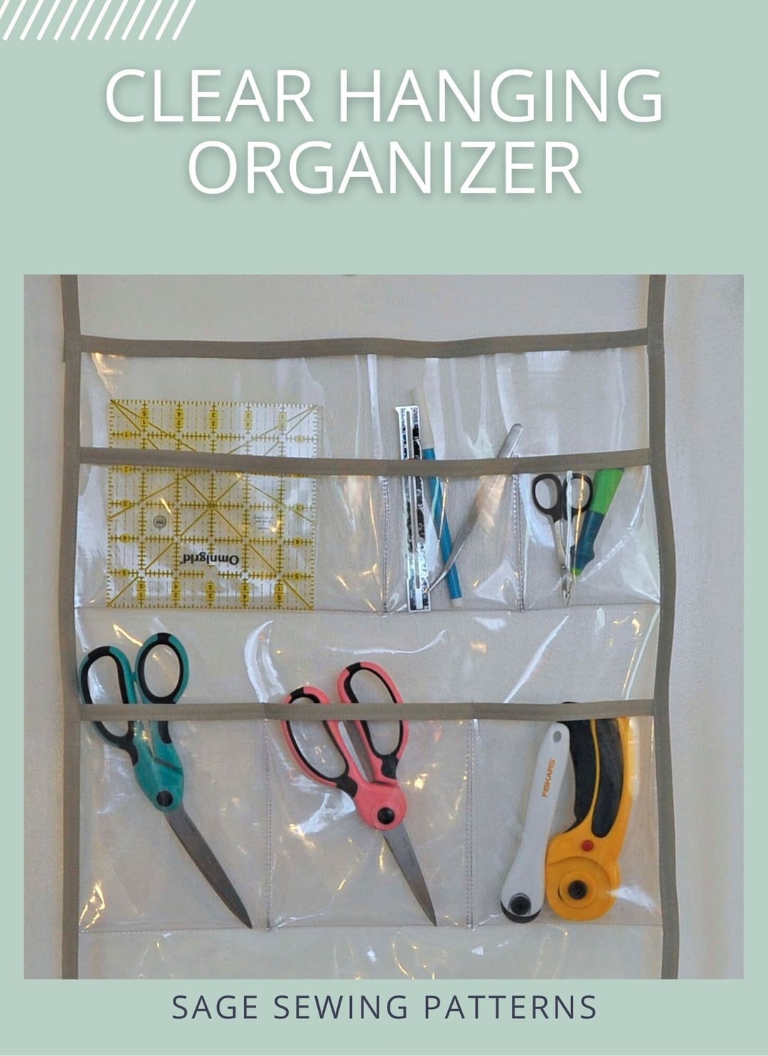 PDF Sewing Pattern Clear Hanging Organizer, Vinyl See Through Pocket ...