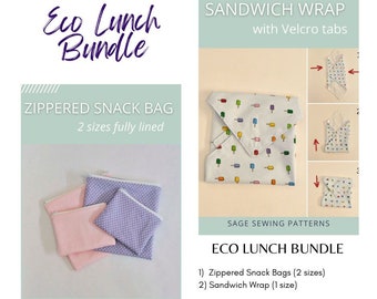 Foldable Bag Bundle Sewing Pattern 2 Reusable Market Bag PDF - Etsy