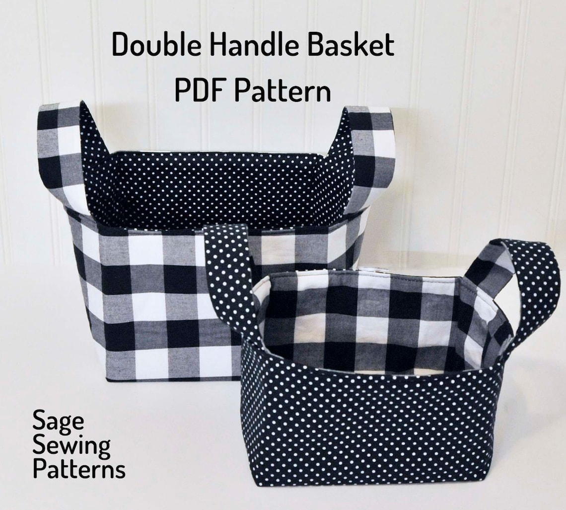 Fabric Basket With Handles PDF Downloadable Sewing Pattern | Etsy
