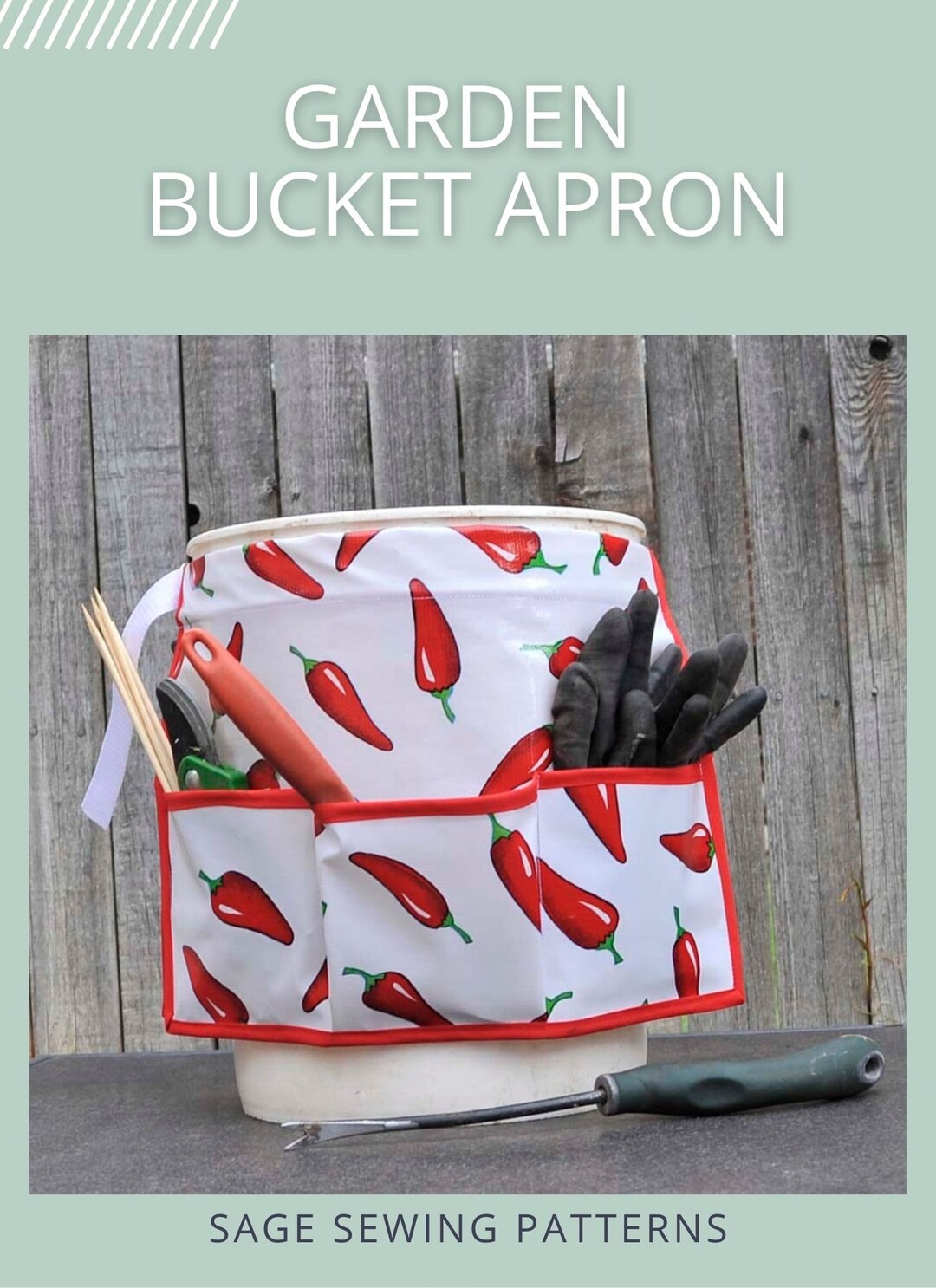 PDF Sewing Pattern Tutorial for Garden Bucket Apron, DIY Utility Half ...