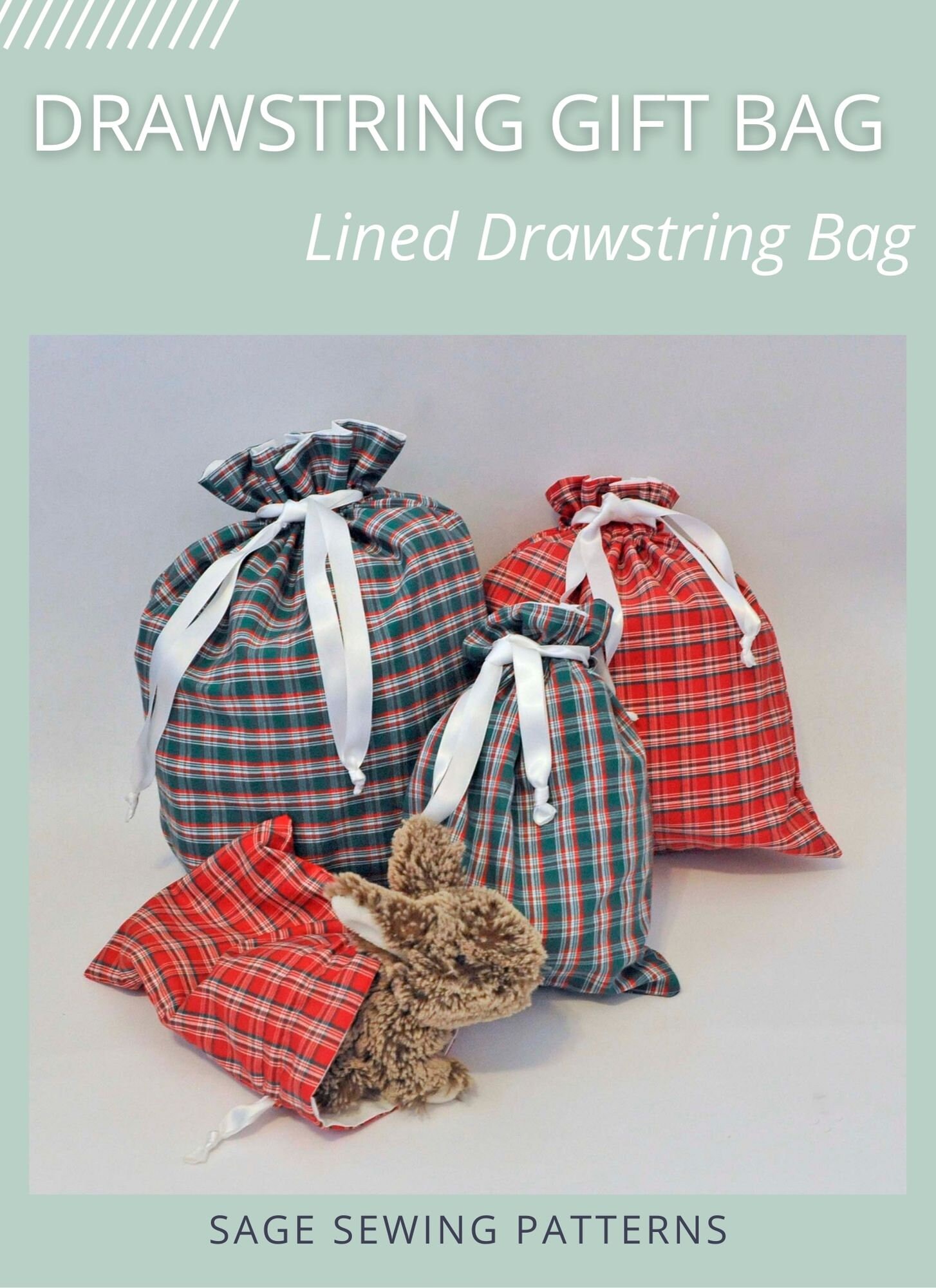 Drawstring Bag Sewing Pattern PDF Downloadable Sewing - Etsy
