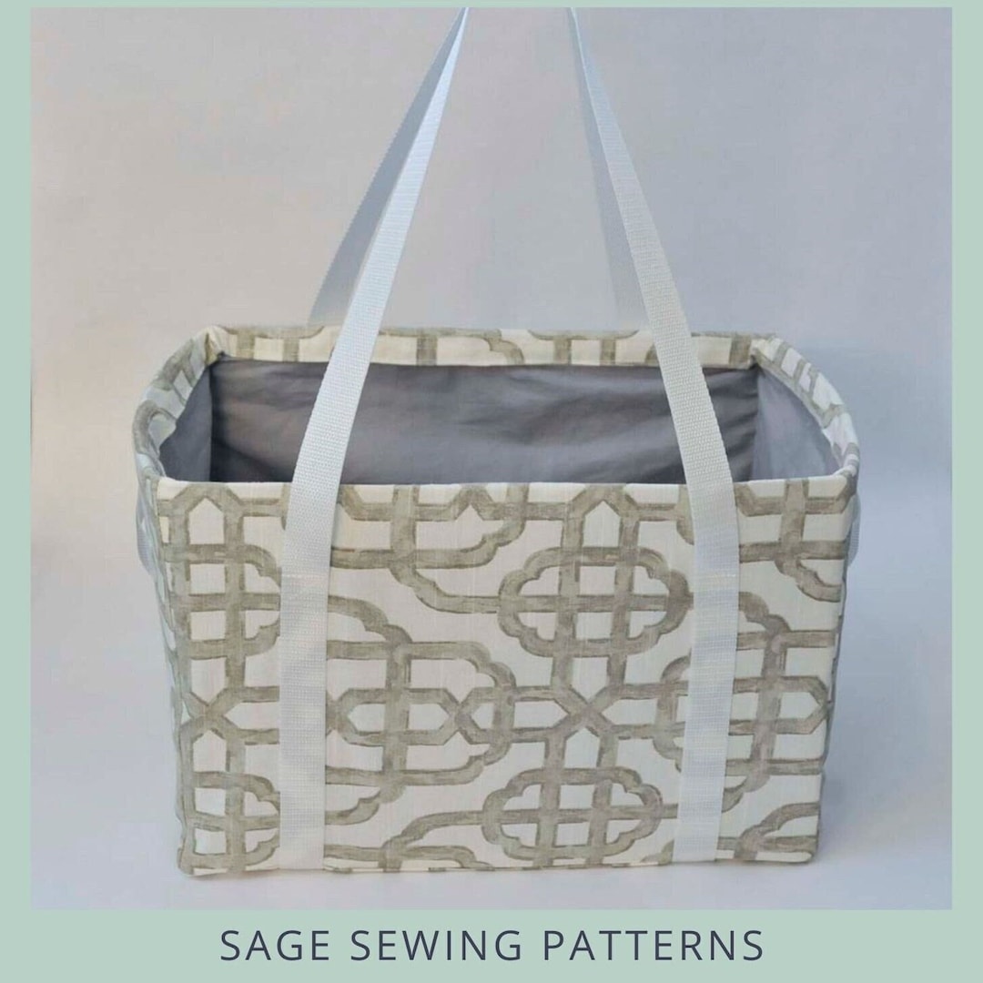 Shopping Box Bag Sewing Pattern Tutorial, PDF Digital Download, Sturdy ...