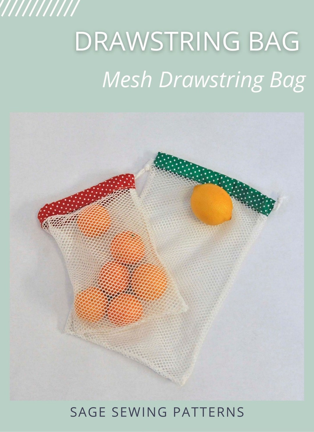 Fruit and Veggies Bag Sewing Pattern, PDF Downloadable Sewing Tutorial ...