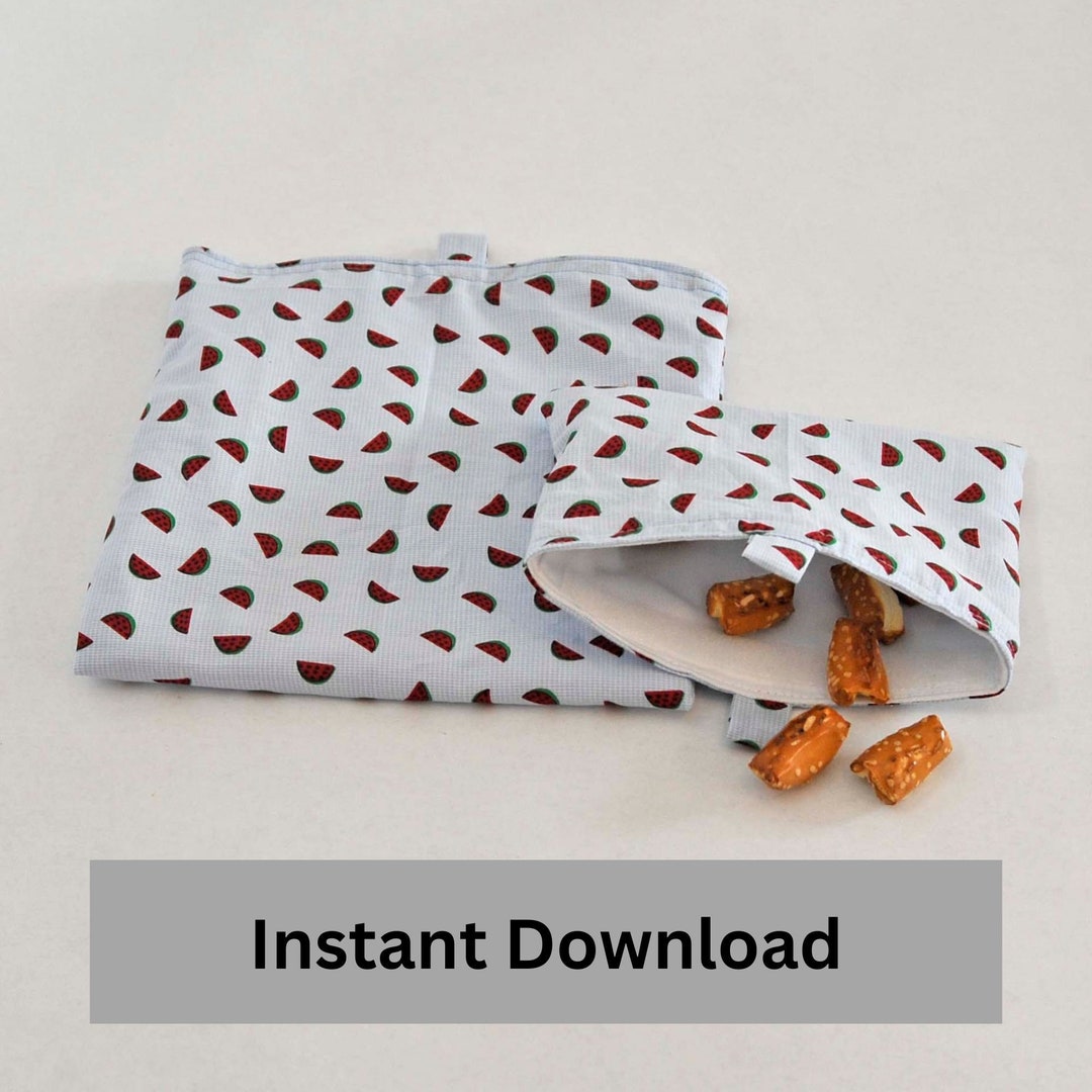 Zero Waste Sandwich Bag PDF Downloadable Sewing Pattern, 2 Sizes Wet ...