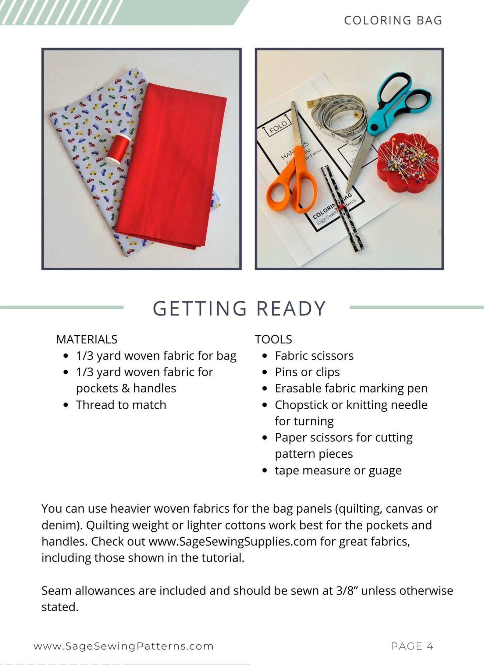 Coloring Bag Sewing Pattern PDF Downloadable Sewing Pattern - Etsy