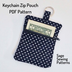 Keychain Zipper Pouch, PDF Downloadable Sewing Pattern, Zipper Wallet ...