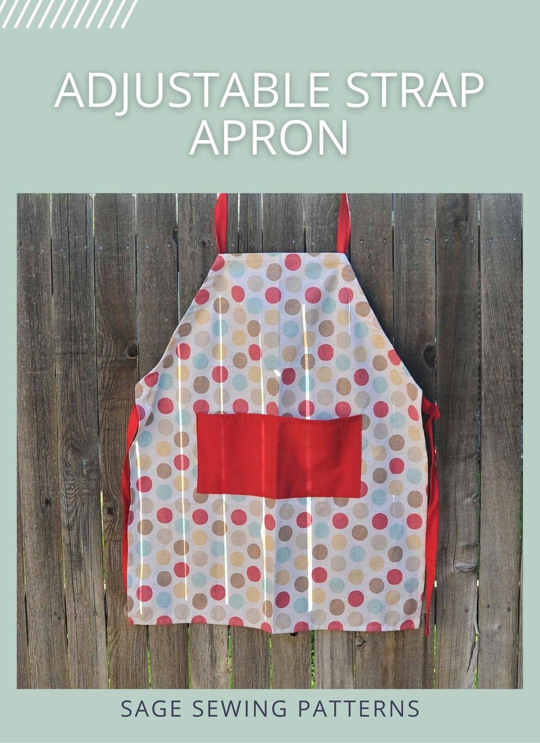 Adjustable Strap Apron Sewing Pattern, PDF Sewing Pattern and Tutorial ...