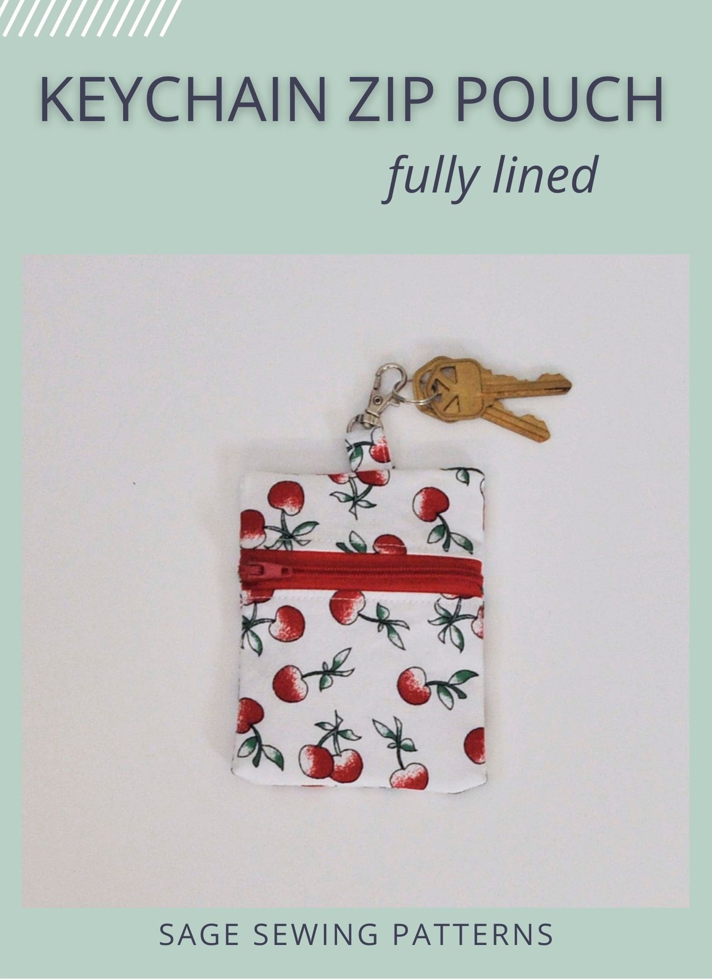 Keychain Zipper Pouch PDF Downloadable Sewing Pattern Zipper - Etsy