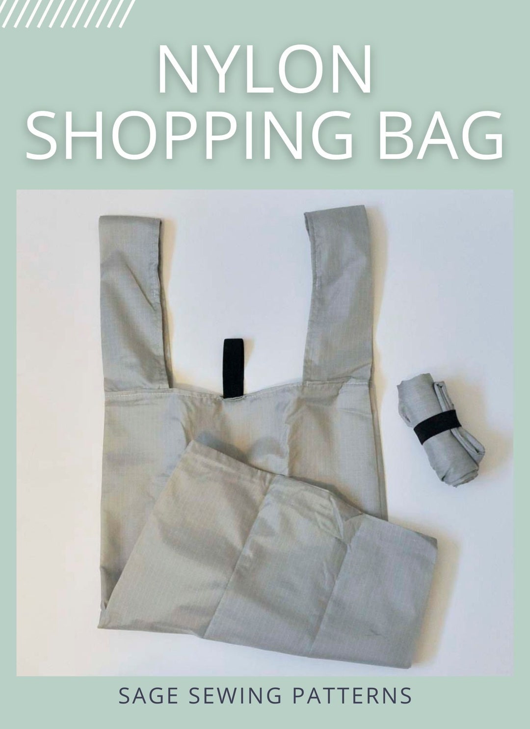 PDF Sewing Pattern for Reusable Nylon Shopping Bag Sewing Pattern, Roll ...