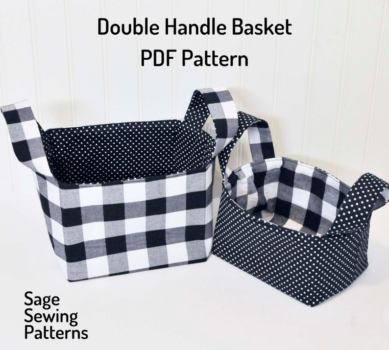 Fabric Basket With Handles PDF Downloadable Sewing Pattern | Etsy