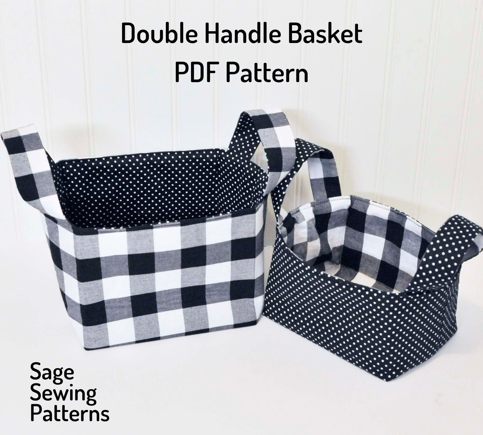 Fabric Basket With Handles PDF Downloadable Sewing Pattern | Etsy
