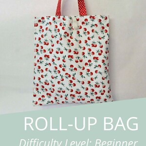 Roll up Shopping Bag Sewing Pattern, PDF Downloadable Sewing Tutorial ...