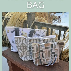 Large Tote Bag Sewing Pattern, PDF Downloadable Sewing Tutorial, Canvas ...