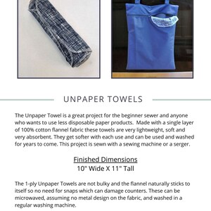 PDF Sewing Pattern for Unpaper Towels, Zero Waste Eco-friendly Paperless Kitchen Towel Sewing ...