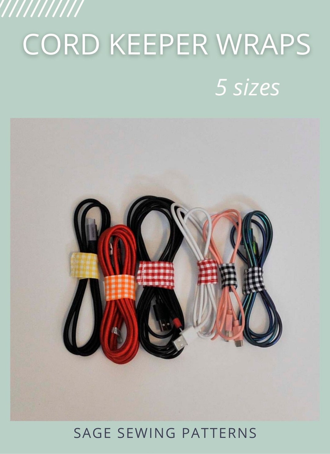 DIY Cord Keeper Wraps, PDF Downloadable Sewing Pattern and Tutorial for ...