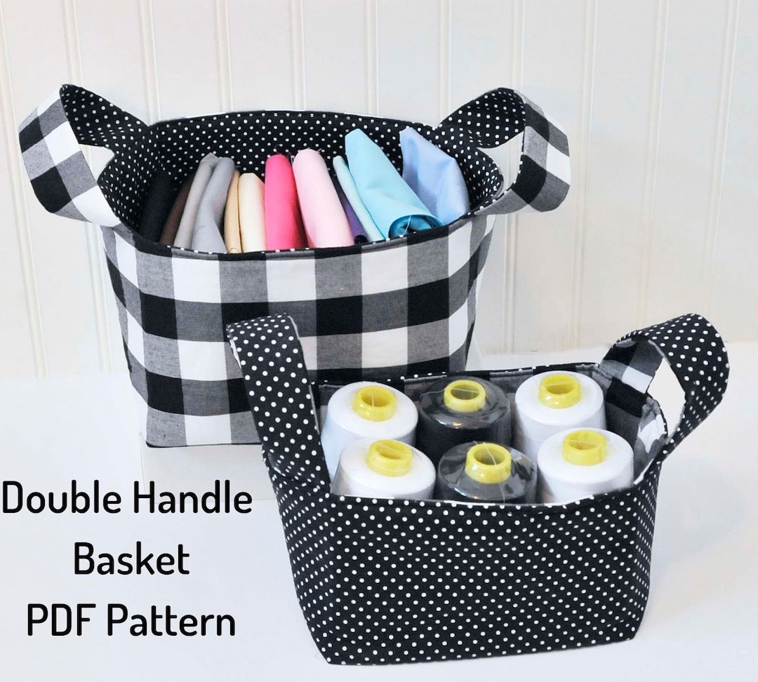 Fabric Basket With Handles, PDF Downloadable Sewing Pattern, Home ...