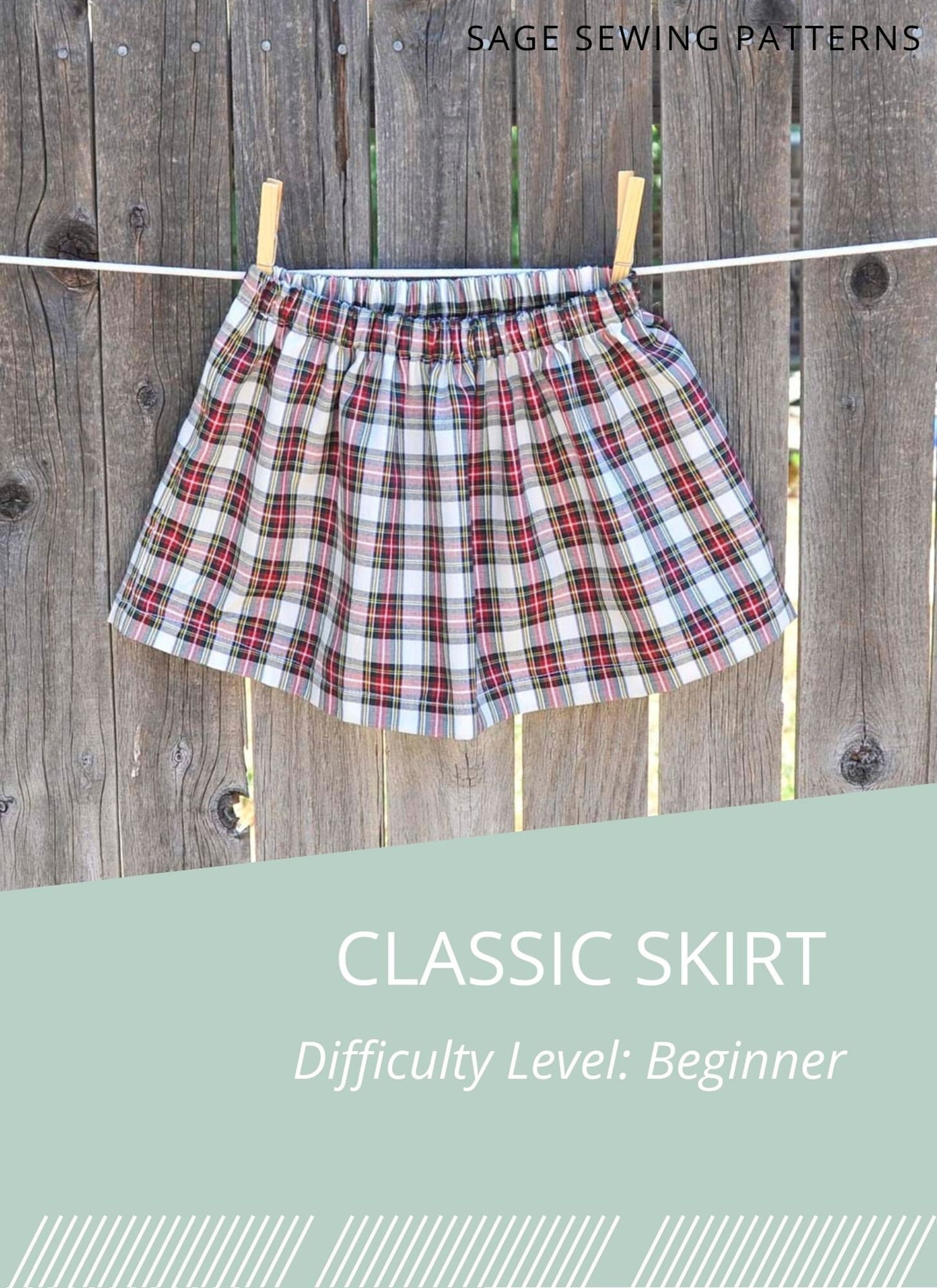 Classic Skirt Sewing Pattern Tutorial, PDF Digital Download Simple ...