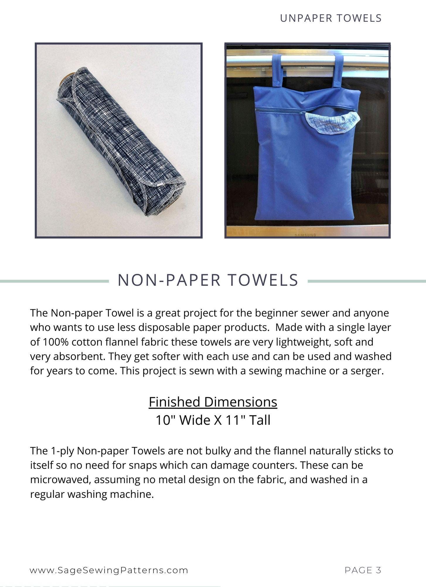 PDF Sewing Pattern for Non-paper Towels, Zero Waste Eco-friendly ...