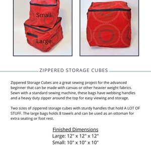 Zippered Storage Cubes PDF Downloadable Sewing Pattern, Digital ...