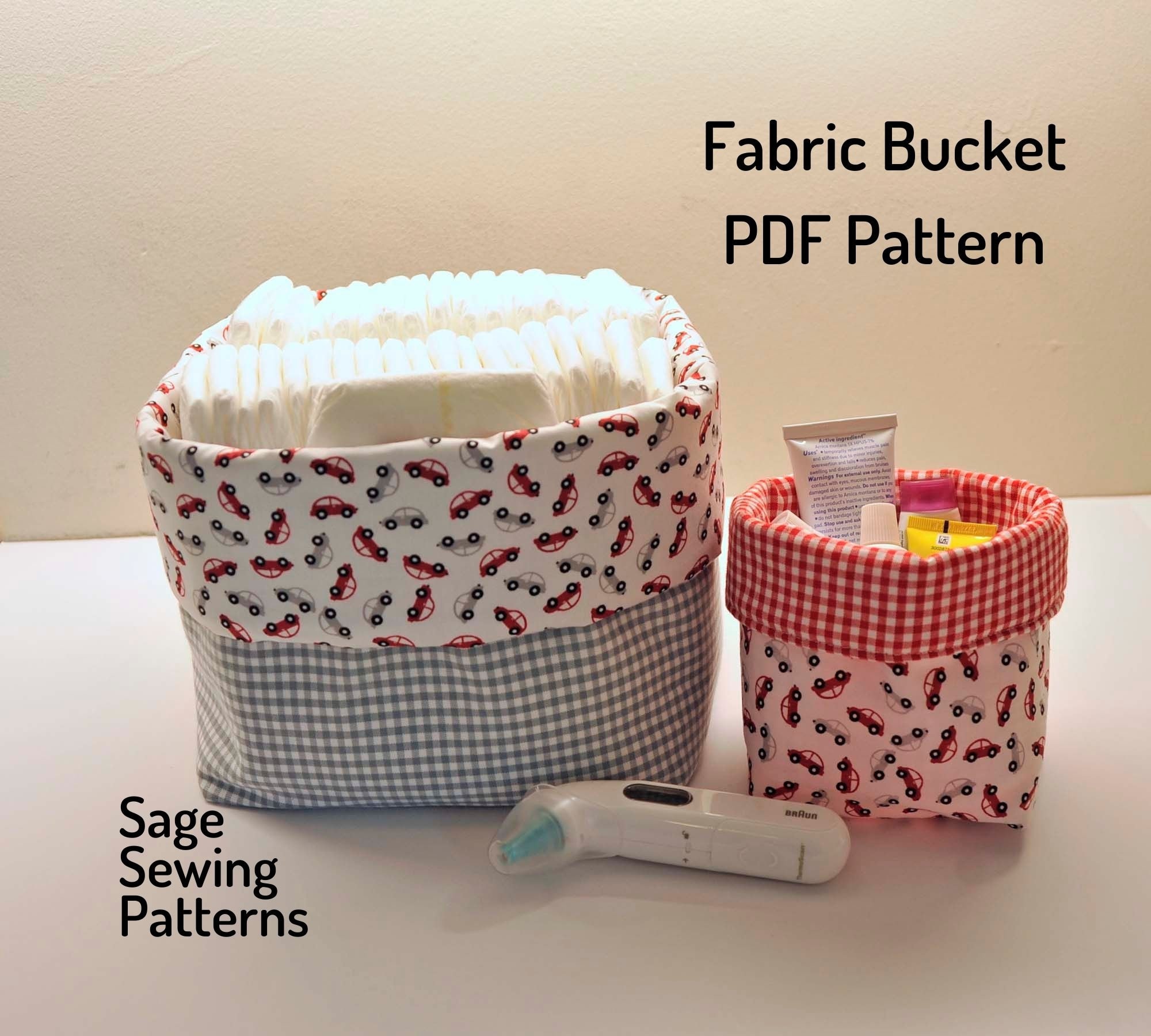 Fabric Bucket Box PDF Downloadable Sewing Pattern Baby | Etsy