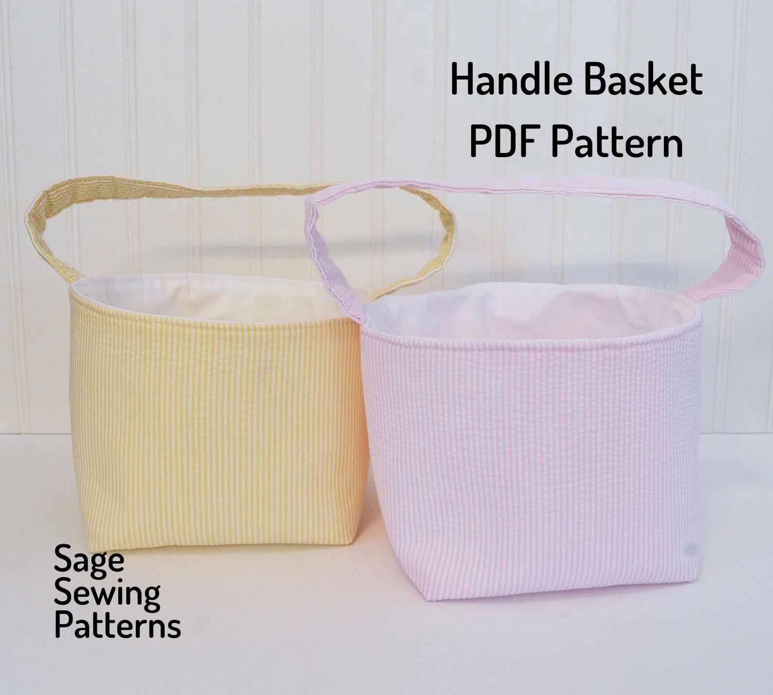 Fabric Handle Basket, PDF Downloadable Sewing Pattern, Easter Basket ...