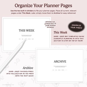 Undated Weekly Dashboard Digital Planner for Goodnotes, Landscape Mode ...
