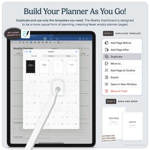 Undated Weekly Dashboard Digital Planner for Goodnotes, Portrait Mode ...