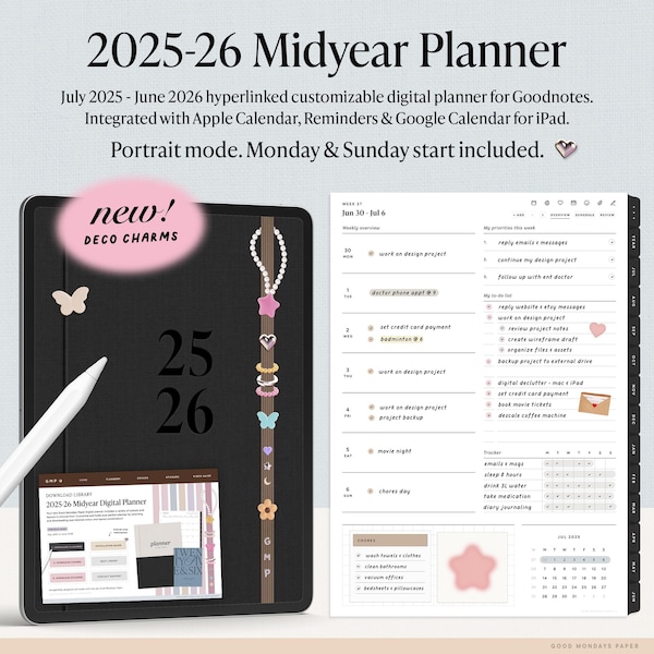 Weekly Template Portrait - Etsy