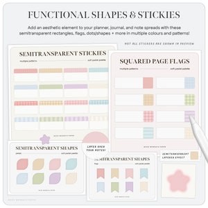 Pastel Deco Digital Stickers for Digital Planners/journals, Minimalist ...
