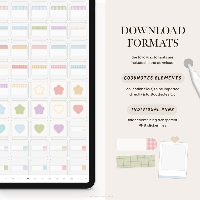 Pastel Deco Digital Stickers for Digital Planners/journals, Minimalist ...