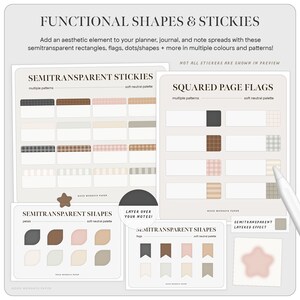 Neutral Deco Digital Stickers for Digital Planners/journals, Minimalist ...