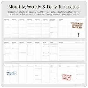 Undated Weekly Dashboard Digital Planner for Goodnotes, Landscape Mode ...